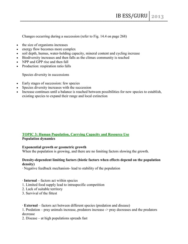 Ib ess exam notes | PDF