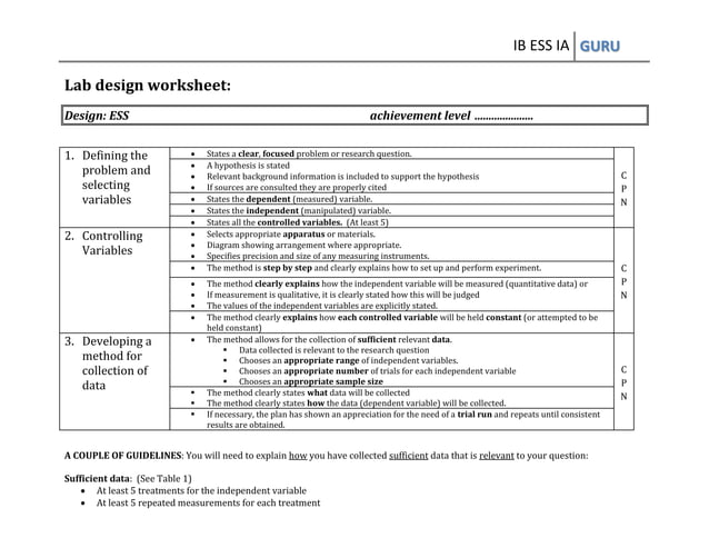 Ib ess guidelines for lab design | PDF