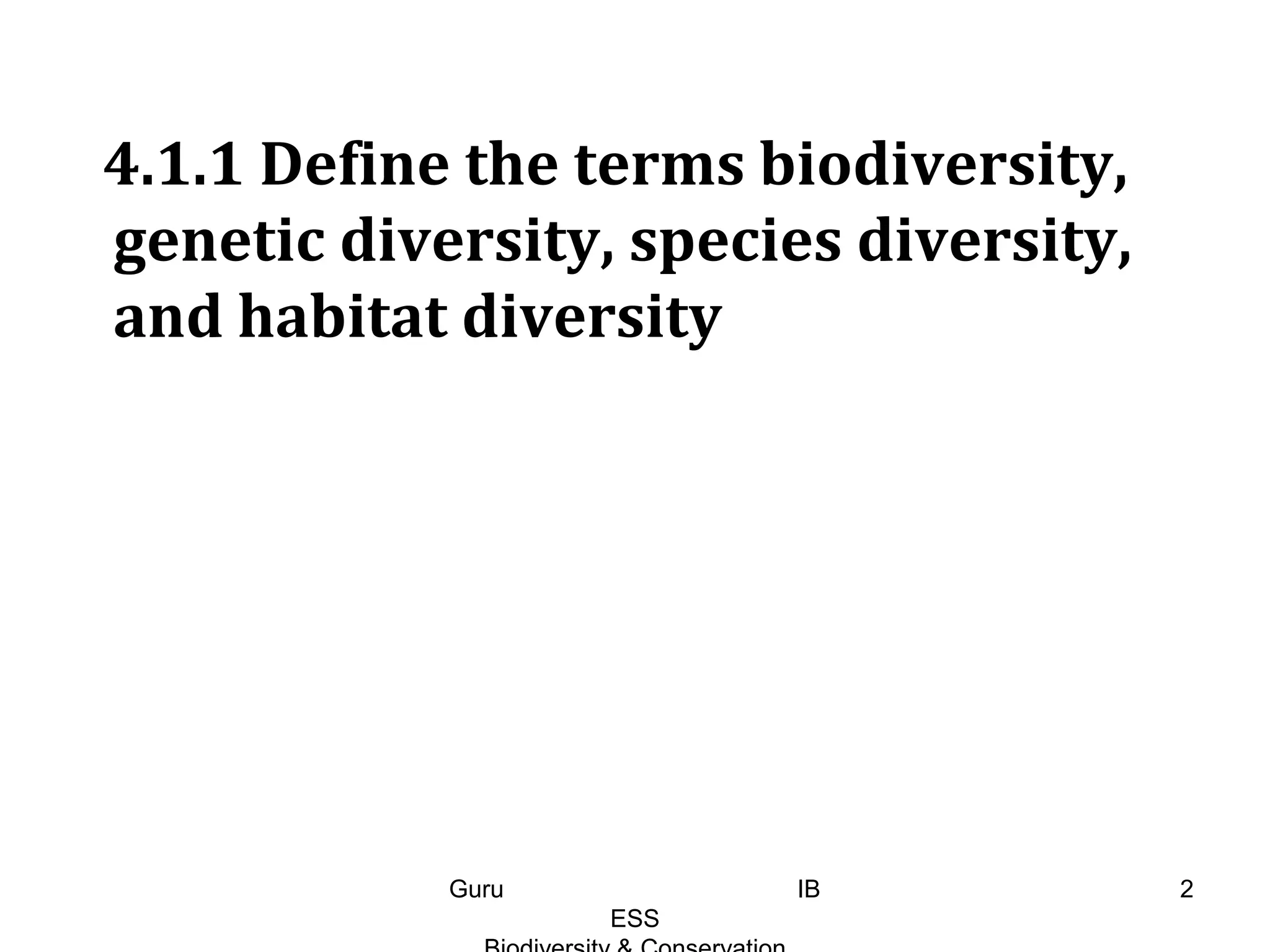 IB ESS Topic 4: Conservation and biodiversity | PDF | Geography | Science