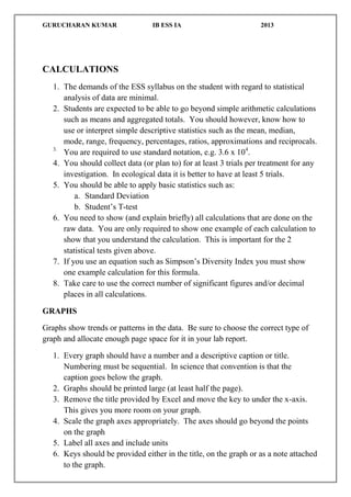 IB ESS -How to write a Good Lab report | PDF
