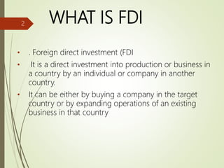 FDI IN INDIA PPT | PPTX
