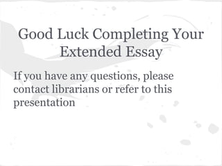 IB Extended Essay Requirements | PPTX