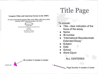 IB Extended Essay Requirements | PPT