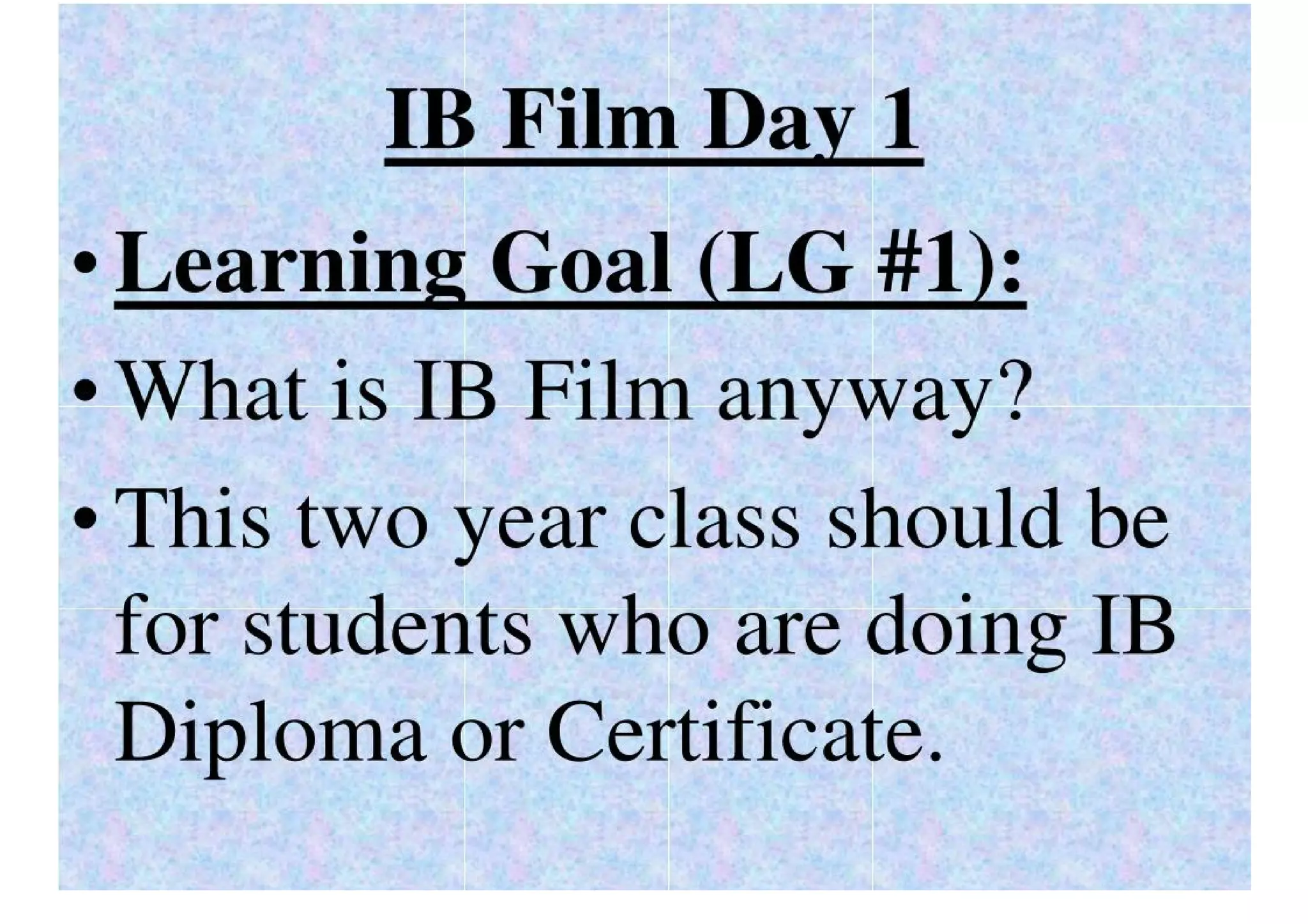 IB Film Study | PDF