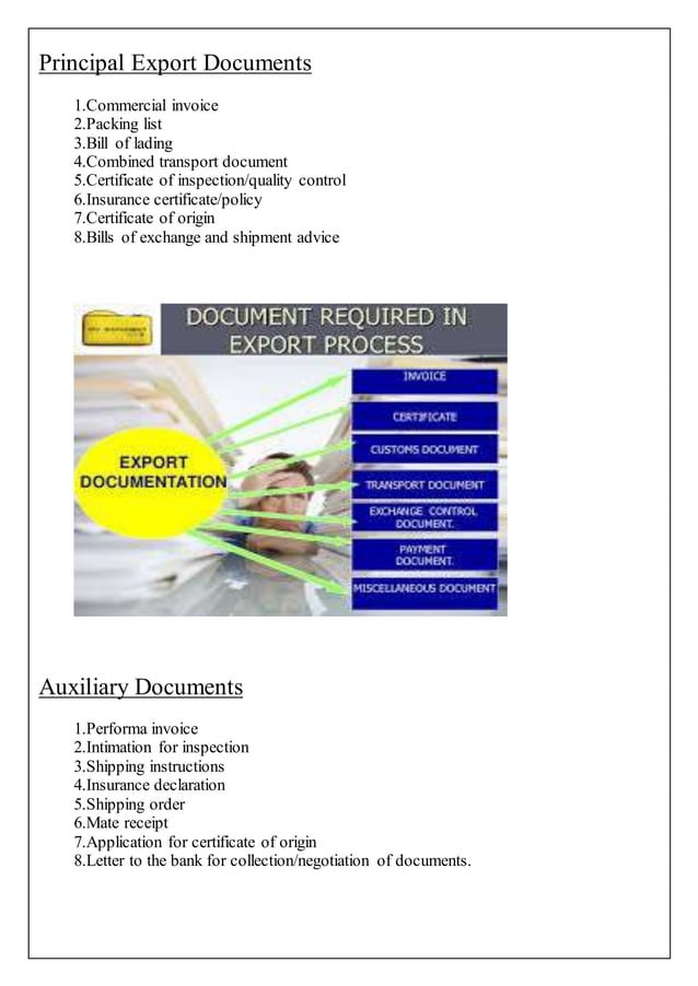 steps of export from india | DOCX | Agriculture | Industries