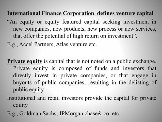 Private equity vs venture capital | PPTX | Venture Capital | Business ...