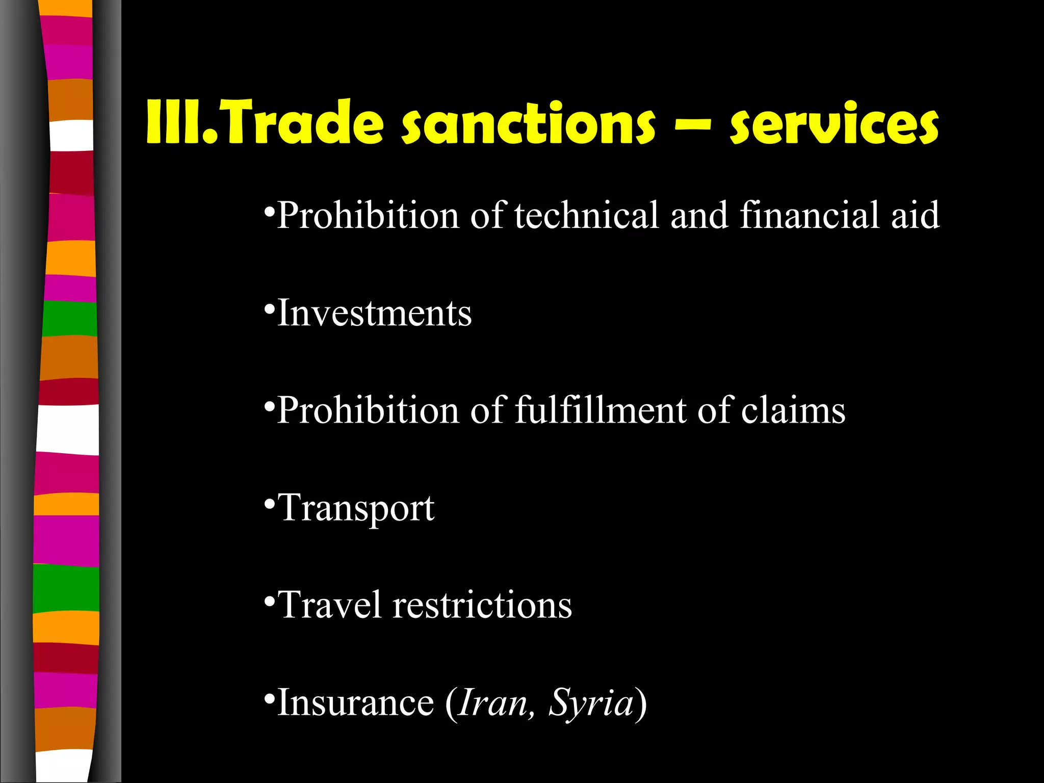 Types of Embargoes with examples | PPT