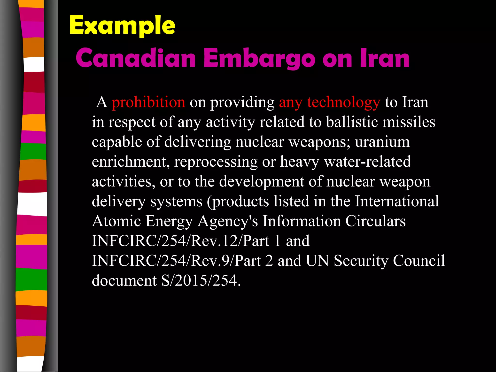 Types of Embargoes with examples | PPT