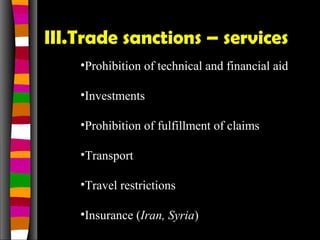 Types of Embargoes with examples | PPT