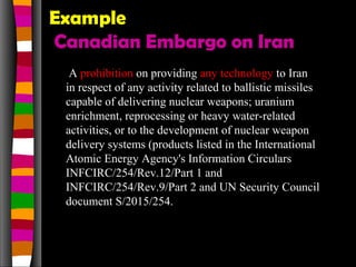 Types of Embargoes with examples | PPT