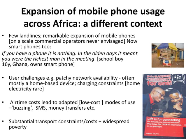 Making new connections: transport, mobilities and mobile phones in sub ...