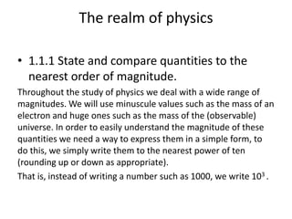 Ib grade 11 physics lesson 1 measurements and uncertainities | PPTX