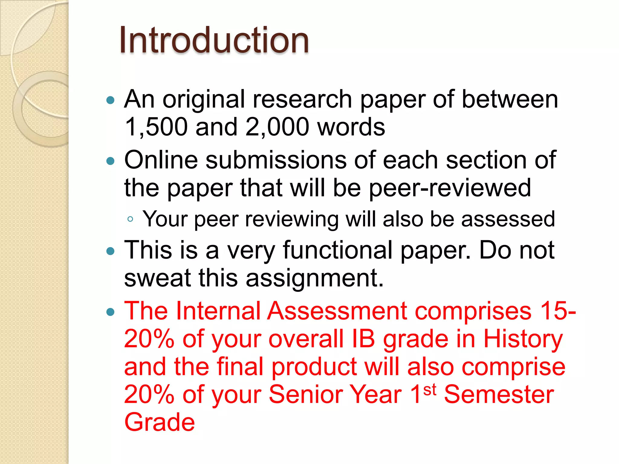 Ib History Internal Assessment--William J. Tolley | PPT