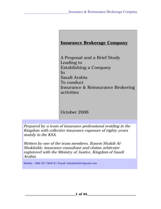 Placing an Insurance Brokerage Company in KSA | PDF
