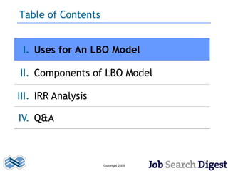 LBO Training Summary | PDF