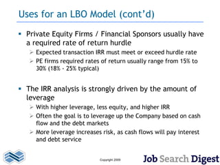 LBO Training Summary | PDF