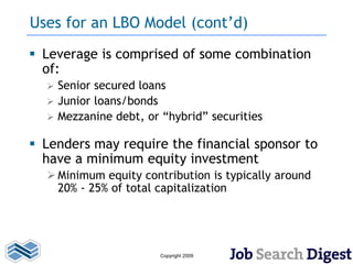 LBO Training Summary | PDF