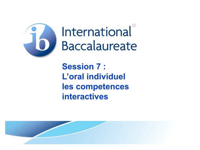 Ib individual oral | PPT