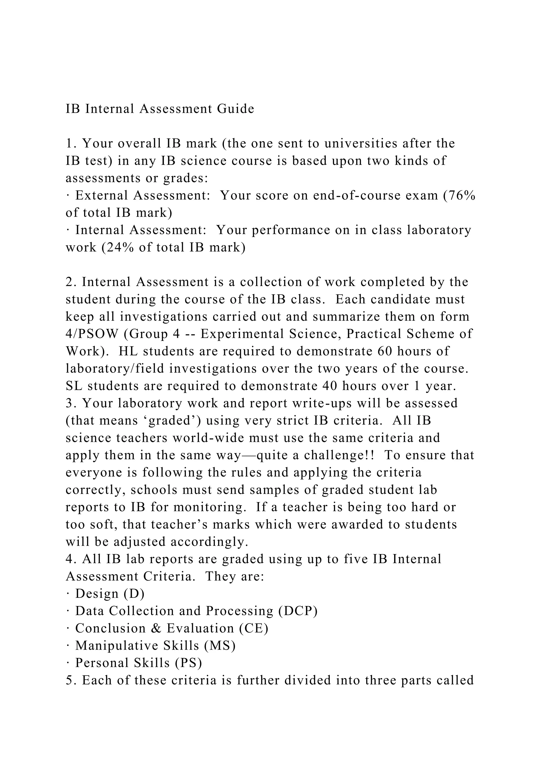 IB Internal Assessment Guide1. Your overall IB mark (the one s.docx