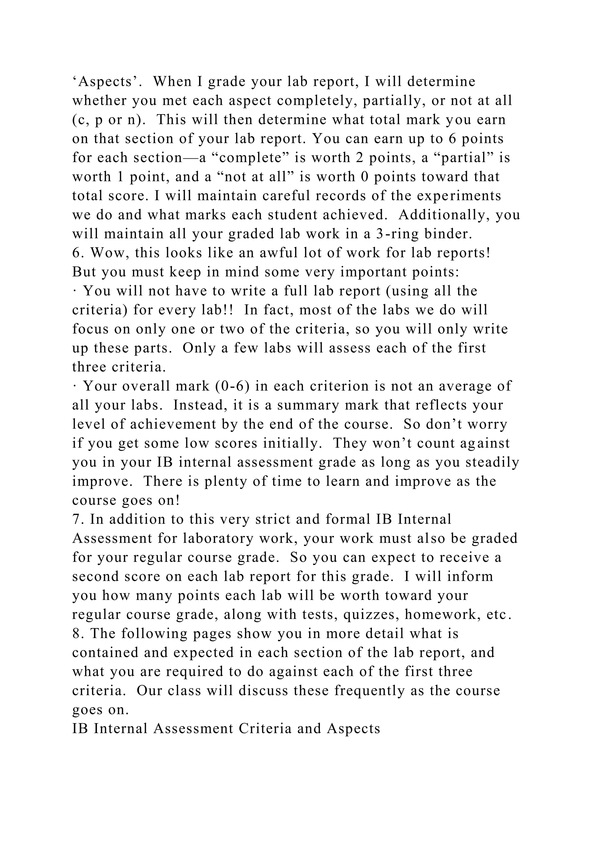 IB Internal Assessment Guide1. Your overall IB mark (the one s.docx