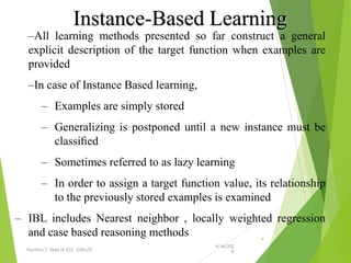 Instance Based Learning in Machine Learning | PPT