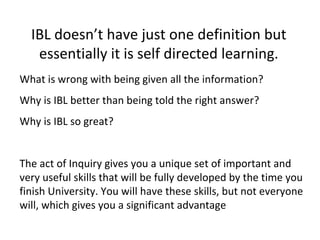 IBL and Skills Development | PPT