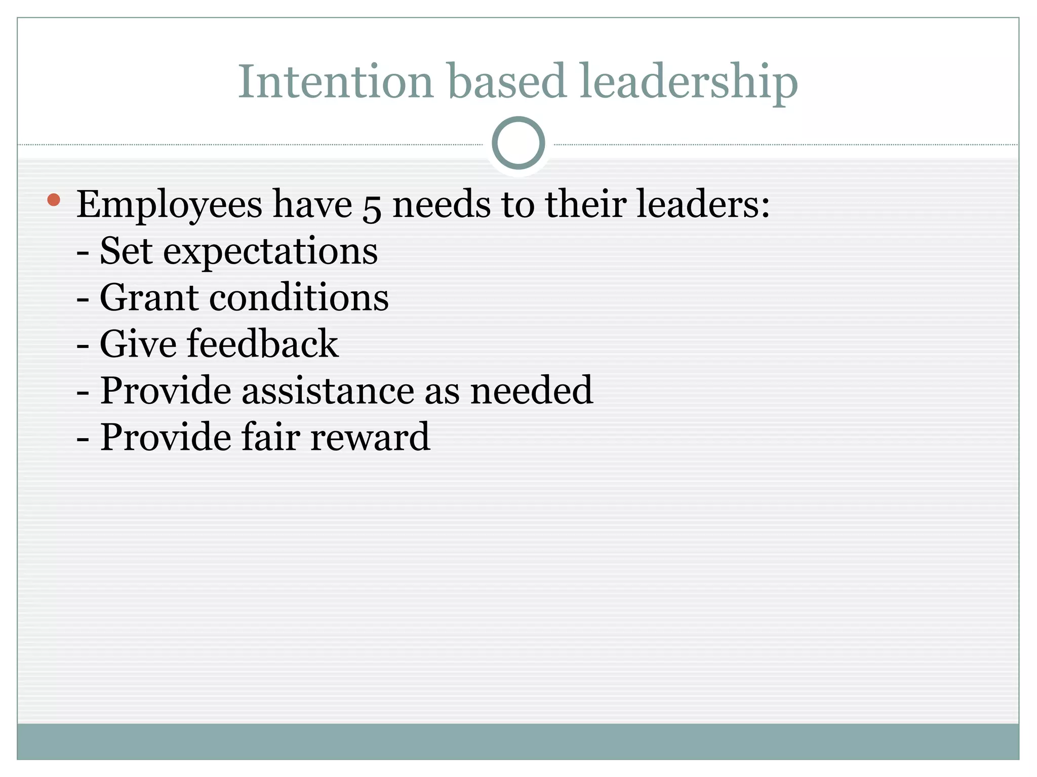 Intention based leadership | PPT
