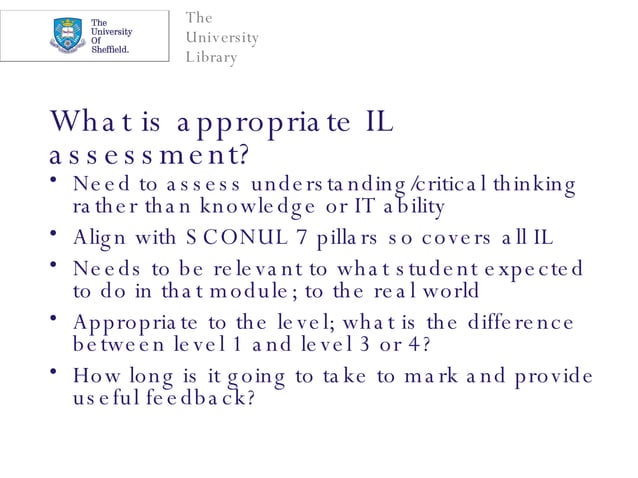 Assessing Information Literacy | PPT