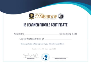 IB LEARNER PROFILE CERTIFICATE TRIM II.pptx