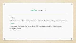 Ible or able | PPTX