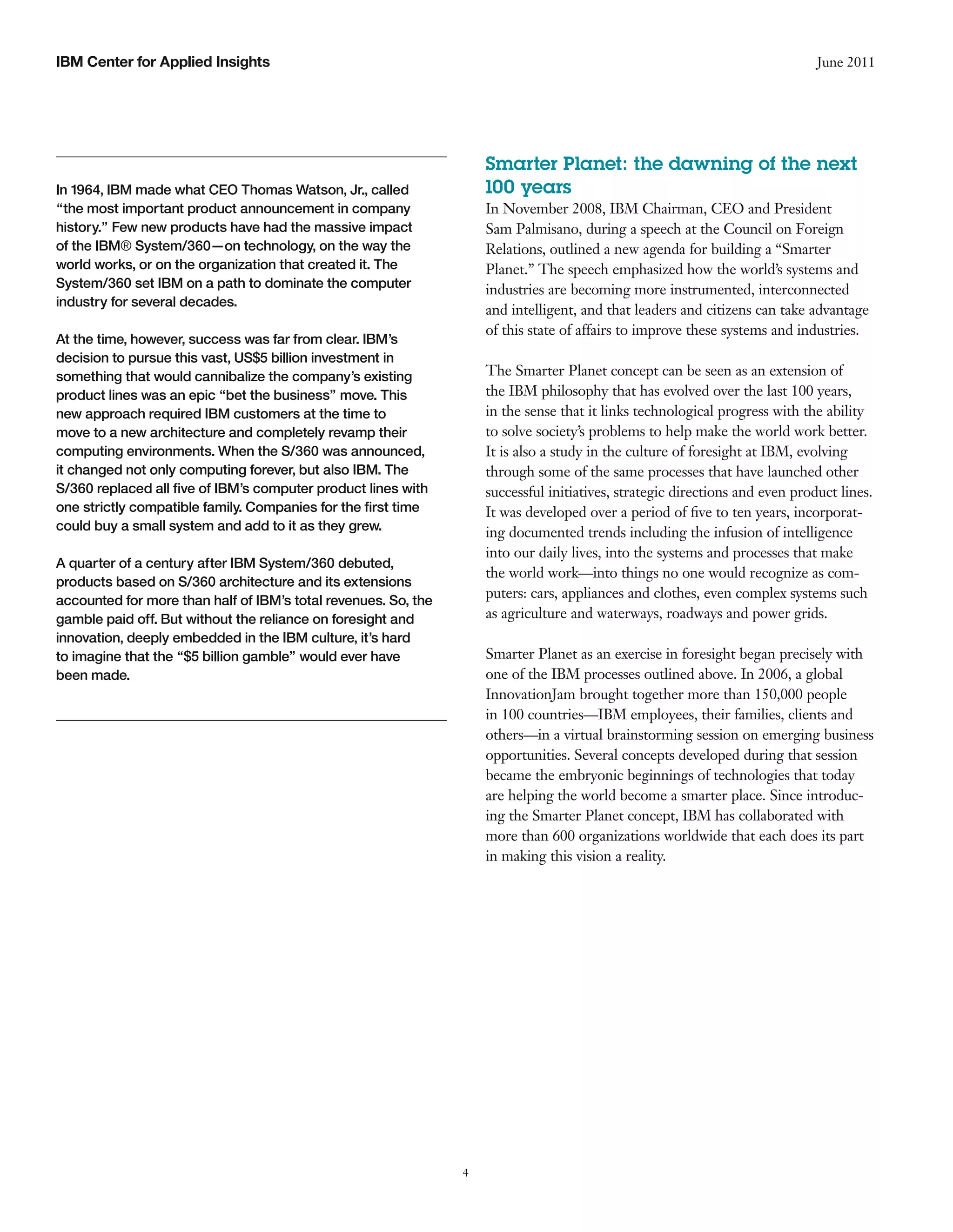 Ibm 100 years of foresight | PDF