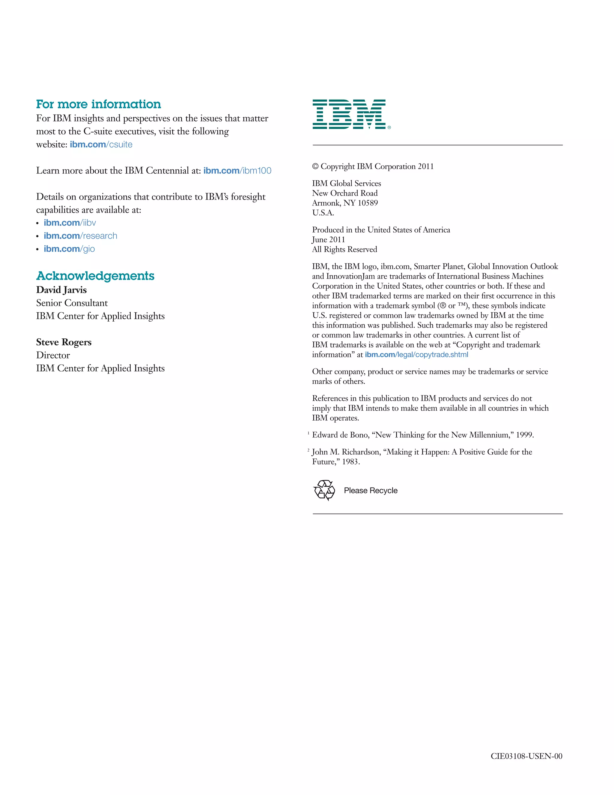 Ibm 100 years of foresight | PDF