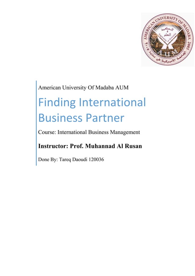 finding international business partner | PDF