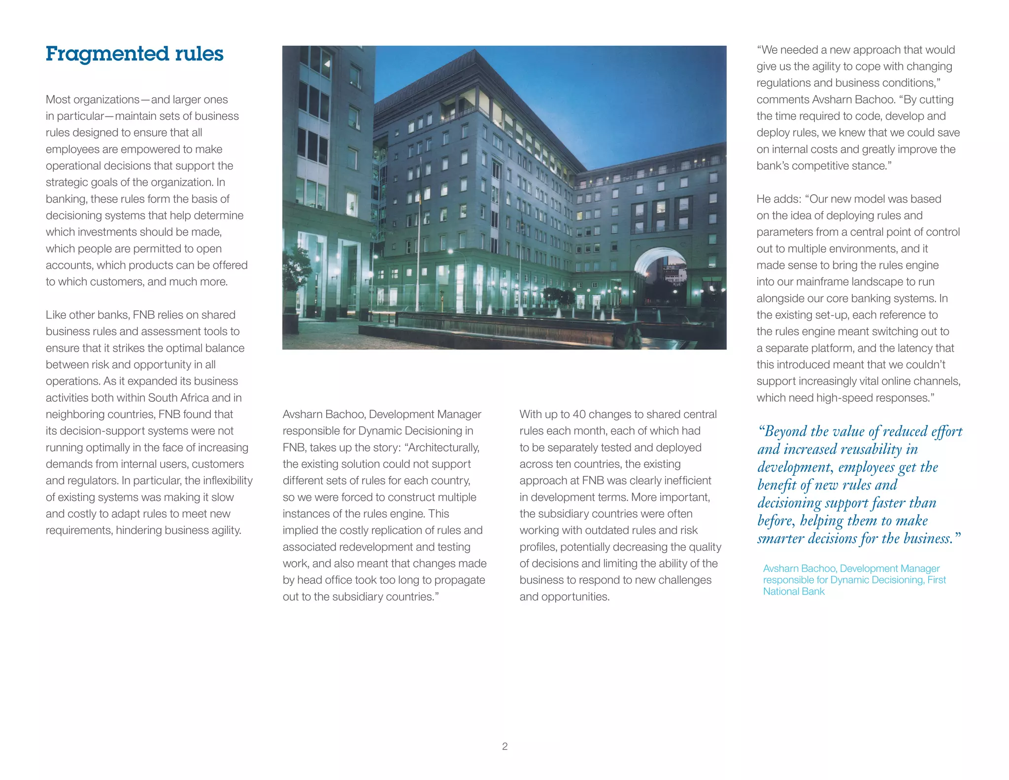 Driving faster, smarter, more consistent and more efficient decision-making - Avsharn Bachoo | PDF