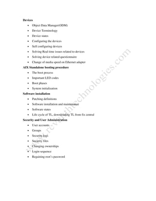 Ibm aix Online Training | PDF