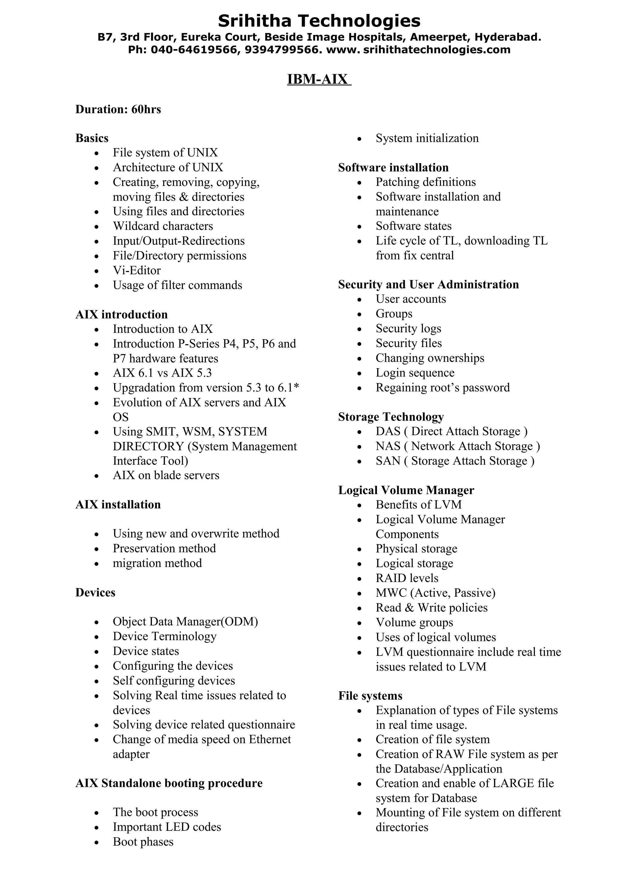 IBM-AIX Classroom Training | DOC
