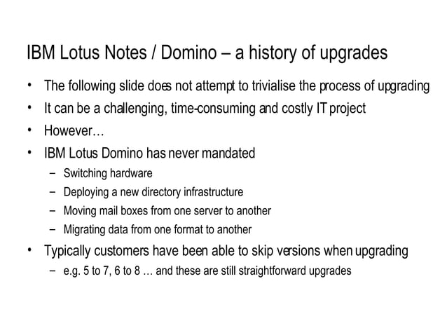 Ibm Lotus Notes Domino Upgrades Ppt