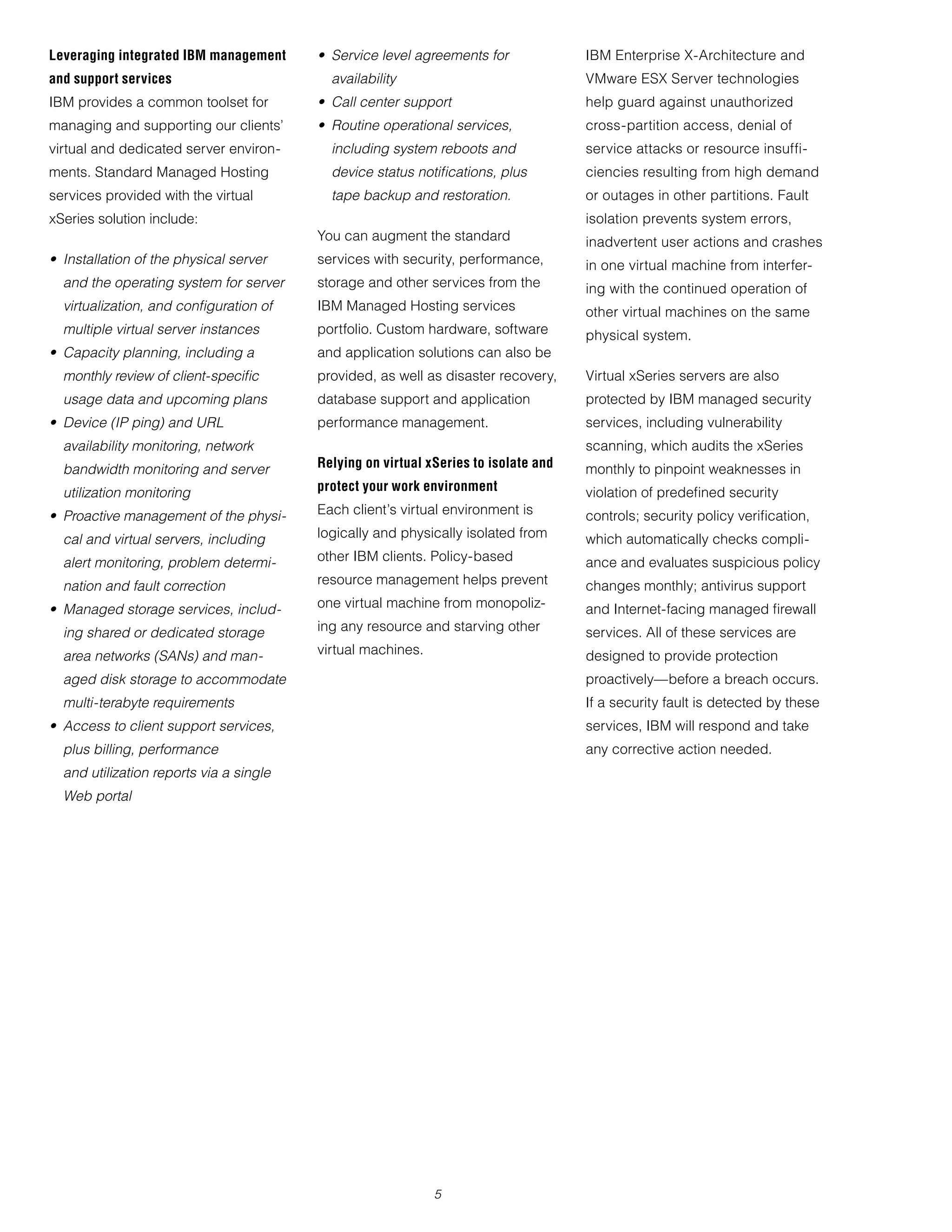 IBM Managed Hosting - server services | PDF