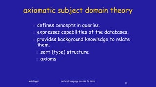 Natural Language Access to Data via Deduction | PDF | Databases | Computer Software and Applications