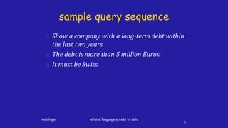 Natural Language Access to Data via Deduction | PDF | Databases | Computer Software and Applications