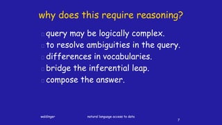 Natural Language Access to Data via Deduction | PDF | Databases | Computer Software and Applications