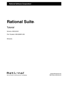 Rational Suite Tutorial | PDF