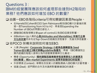 IBM EBO 背景及管理制度組成要素、EBO制度的未來. | PDF