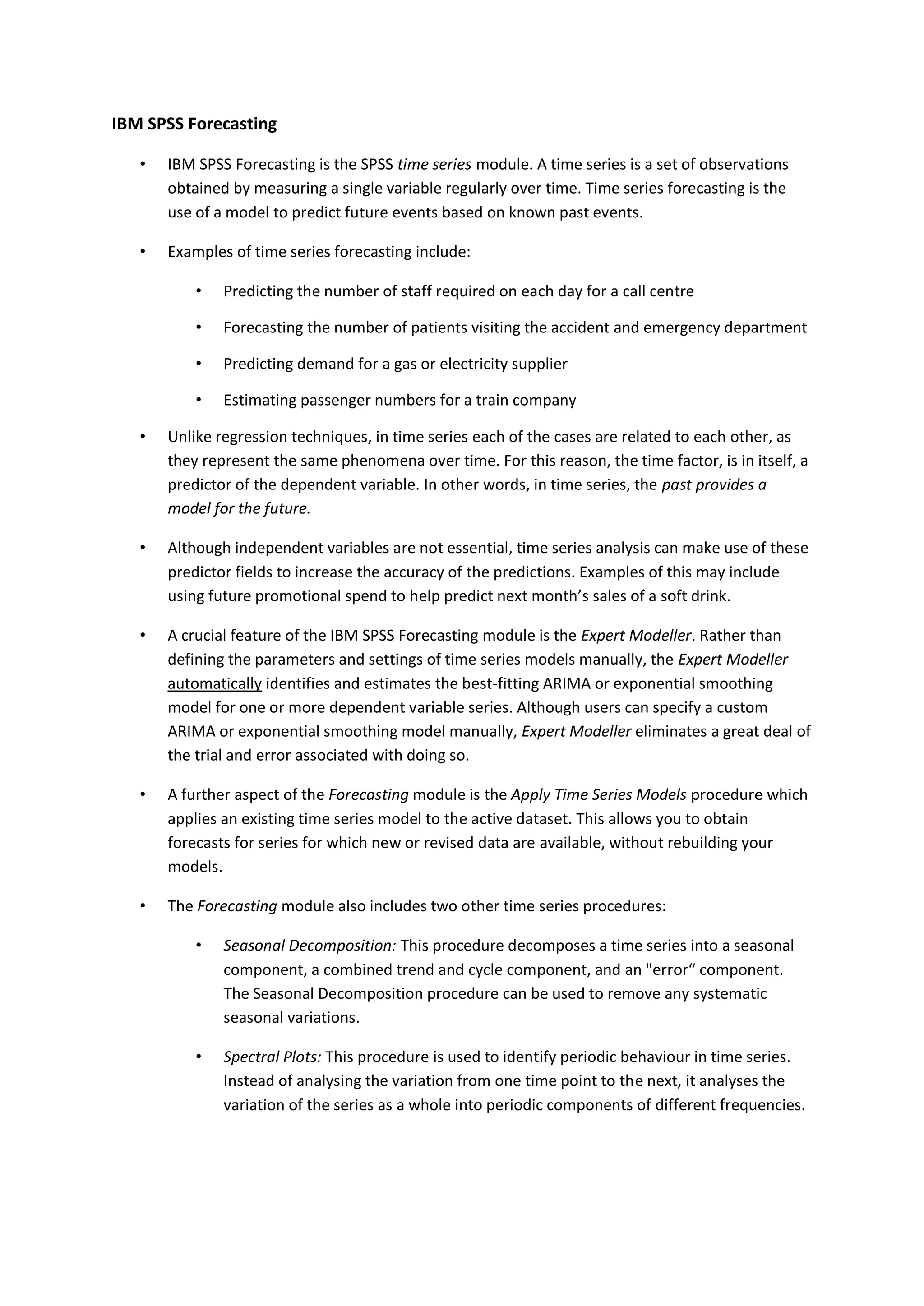 IBM SPSS Forecasting | PDF