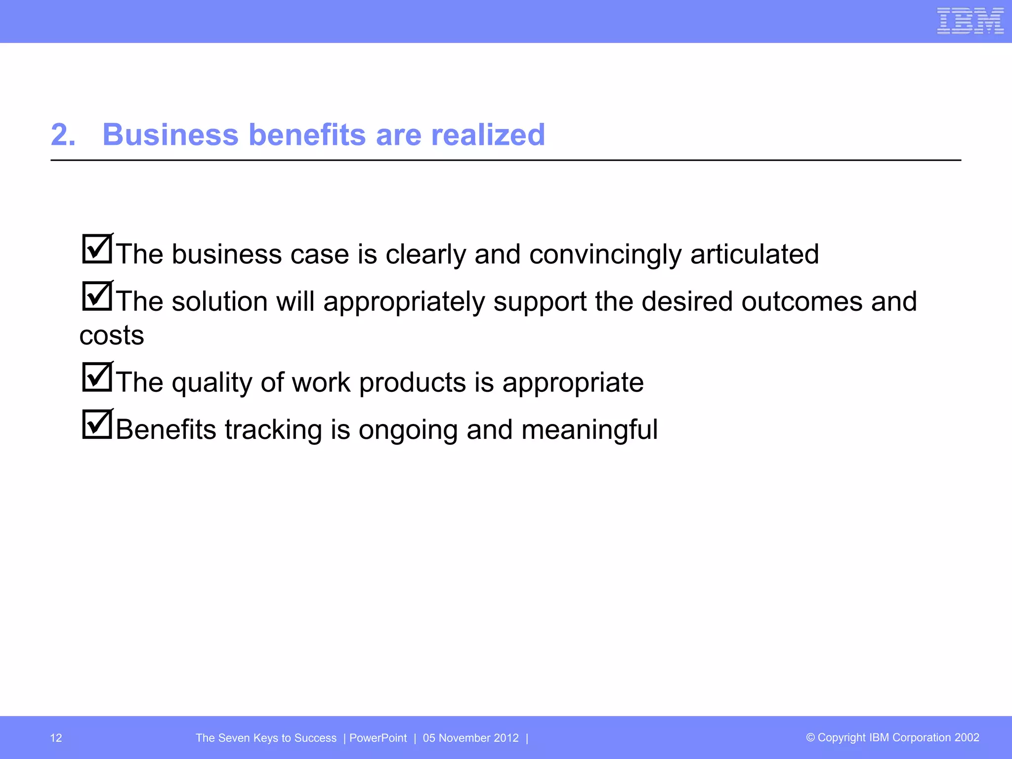 IBM - The 7 Keys to Success - MoMoDar | PDF
