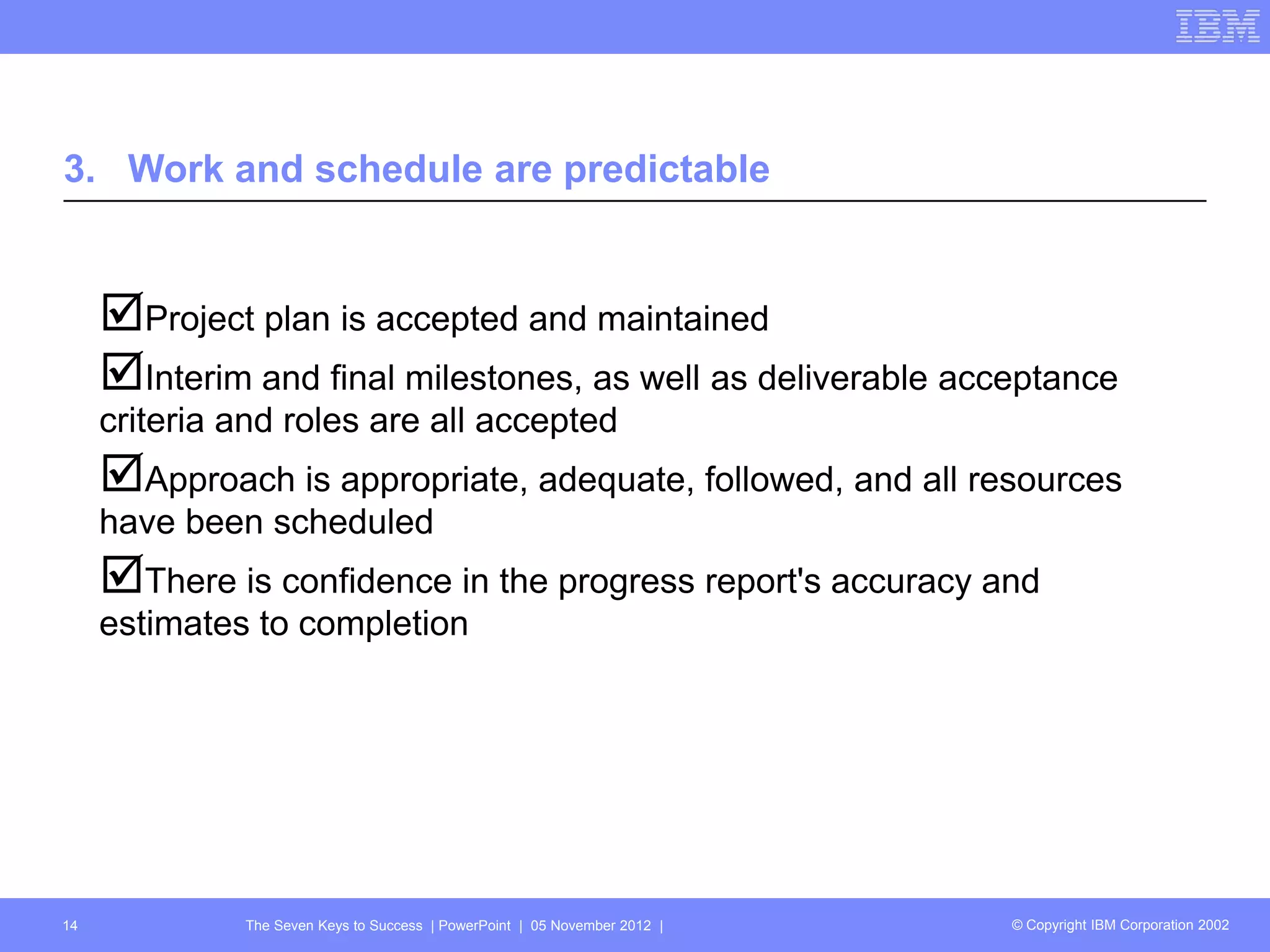 IBM - The 7 Keys to Success - MoMoDar | PDF