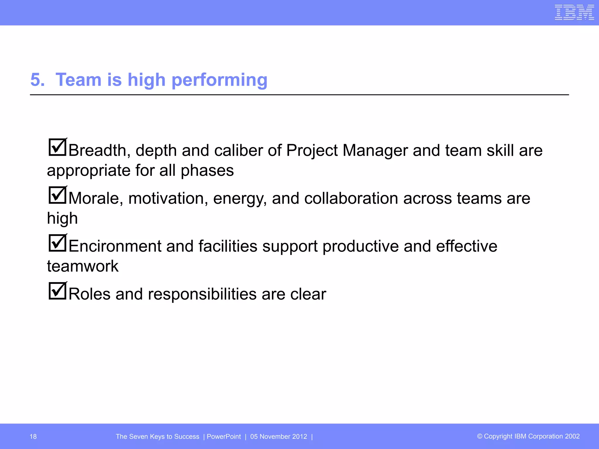 IBM - The 7 Keys to Success - MoMoDar | PDF