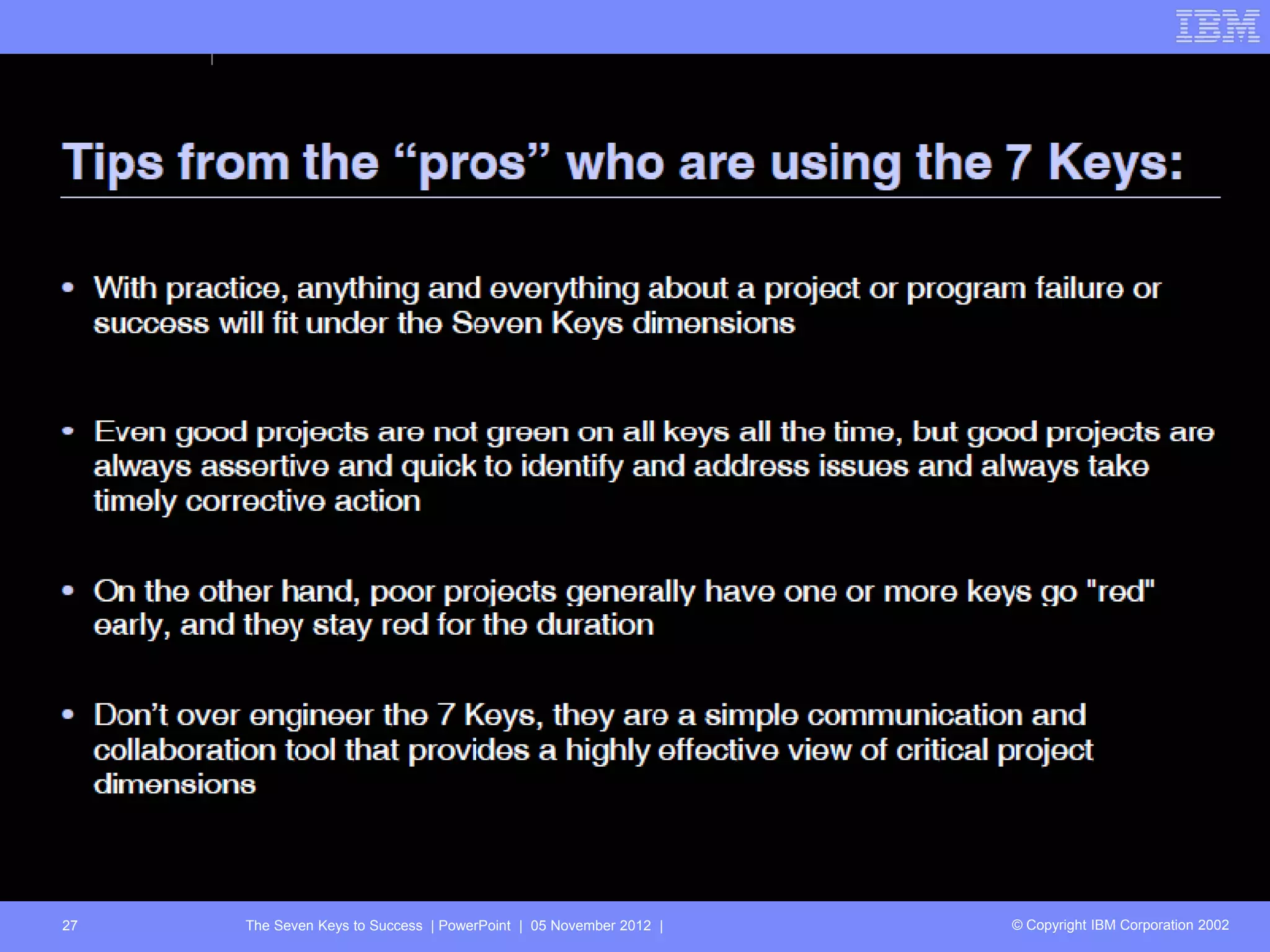 IBM - The 7 Keys to Success - MoMoDar | PDF