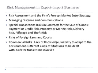 Risk management in International Business | PPTX