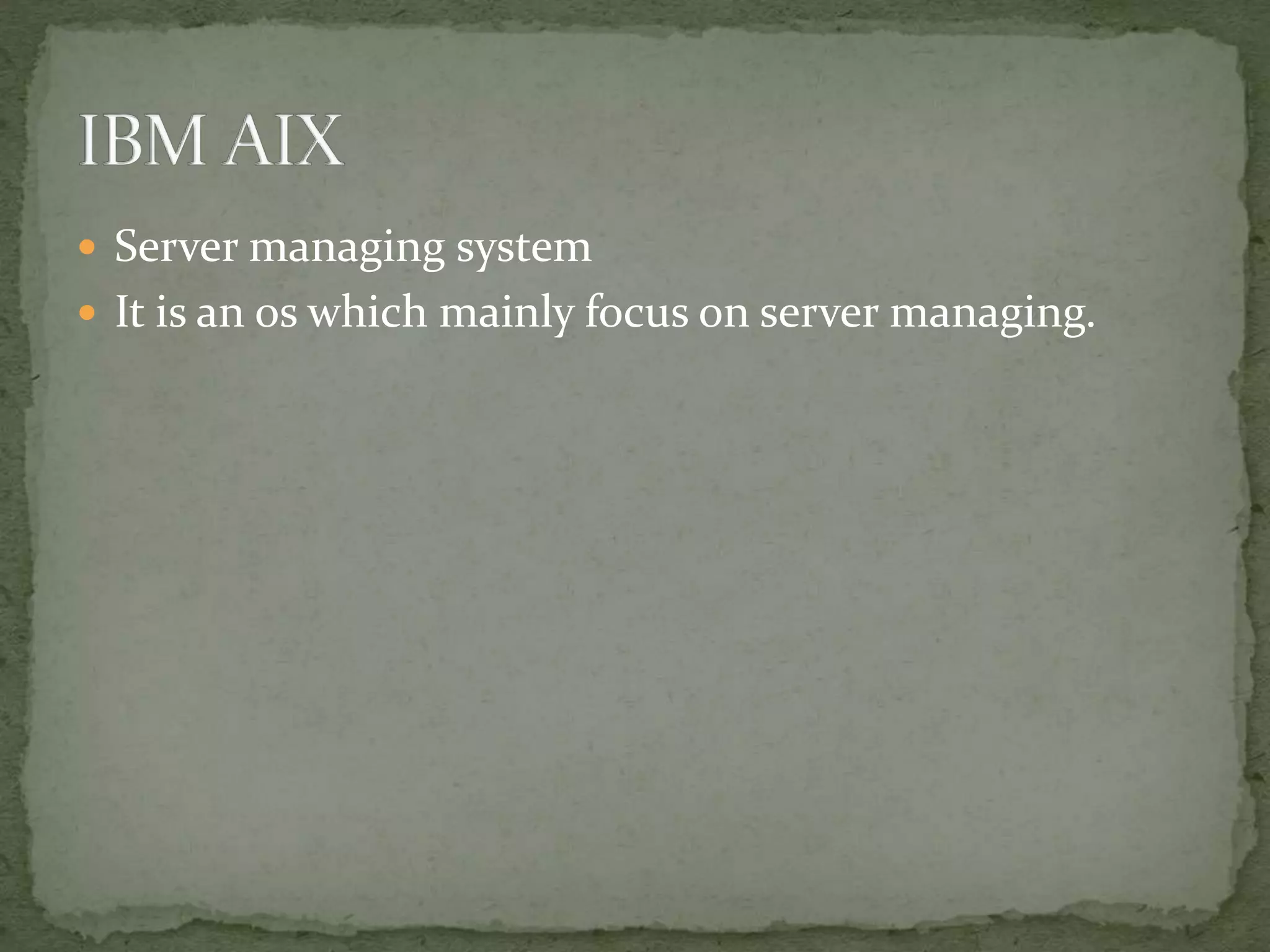 Ibm Aix Ppt